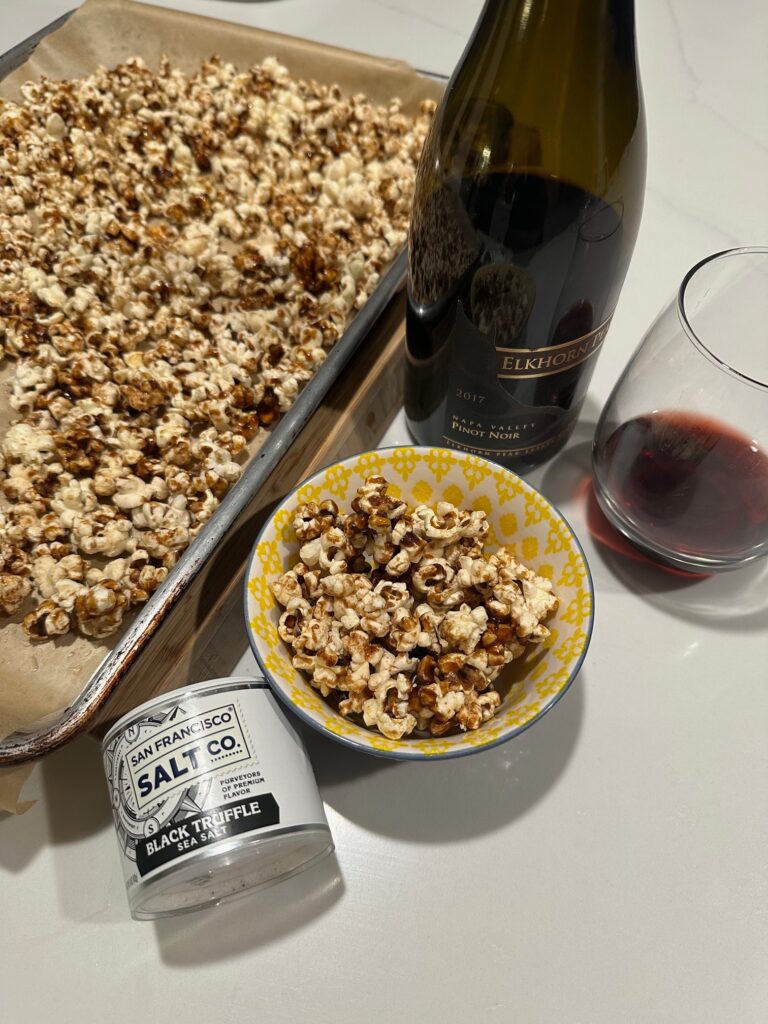 Truffle Caramel Popcorn Recipe Paired with Elkhorn Peak Pinot Noir ...